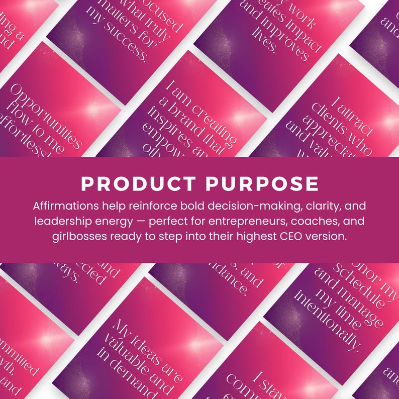 Boss Lady Affirmation Cards | CEO Mindset, Printable (canva Template ...