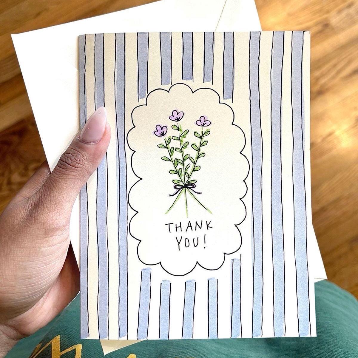 Handmade Thank You Card - Etsy