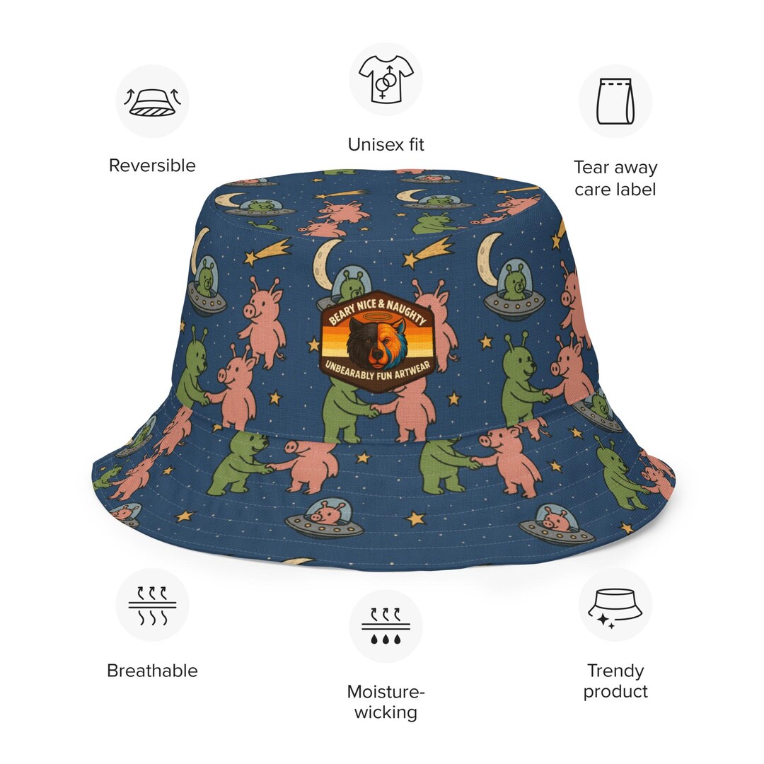 Bears in Space © Reversible Bucket Hat - Etsy