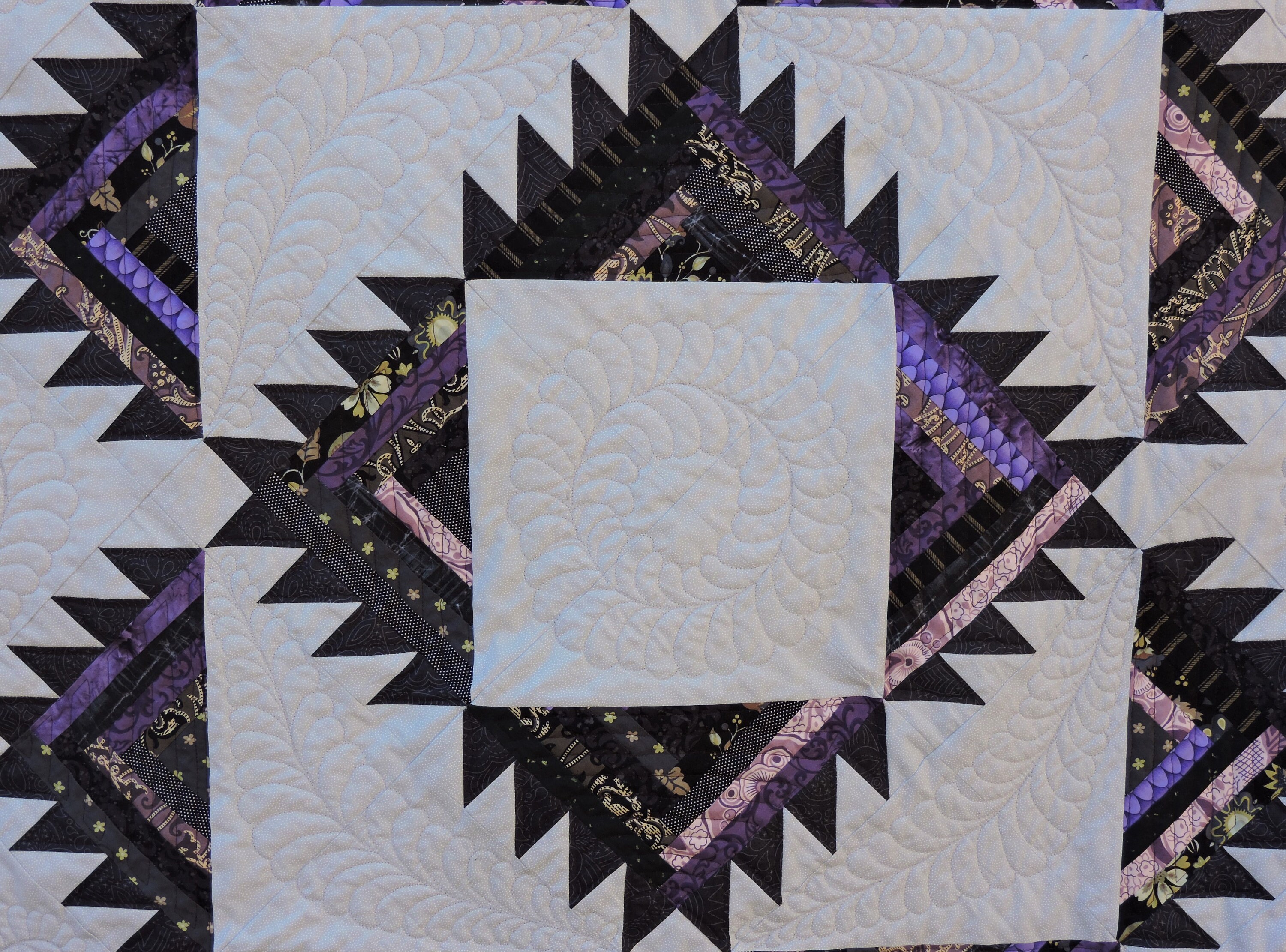 Purple Log Cabin Quilt | Etsy