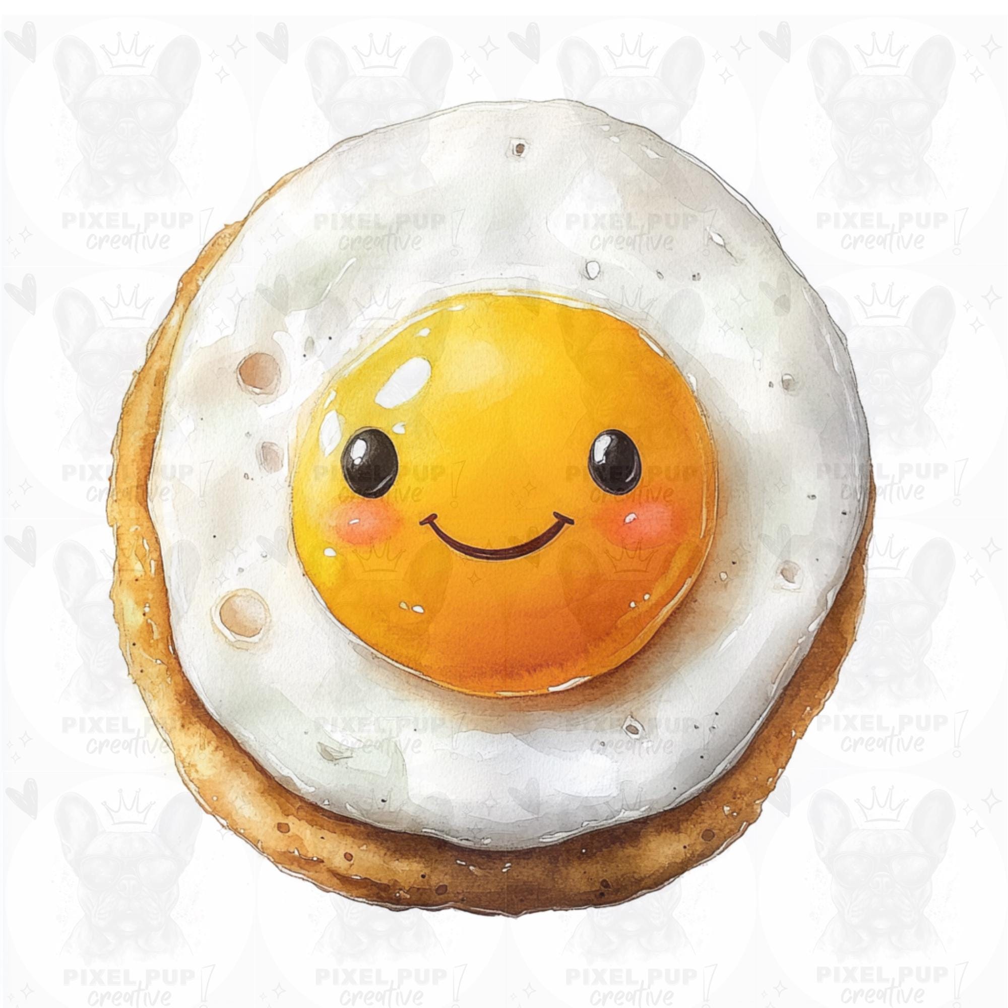 Kawaii Fried Breakfast Clipart - Cute Bacon, Egg & Beans Digital ...