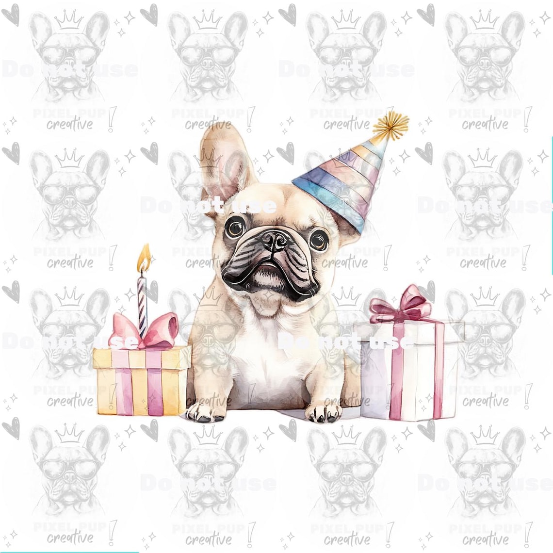 Kawaii French Bulldog Birthday Party Clipart - Cute Dog Digital ...