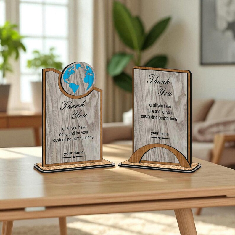 Thank You Award Trophy SVG | Laser Cut File for Employee Recognition ...