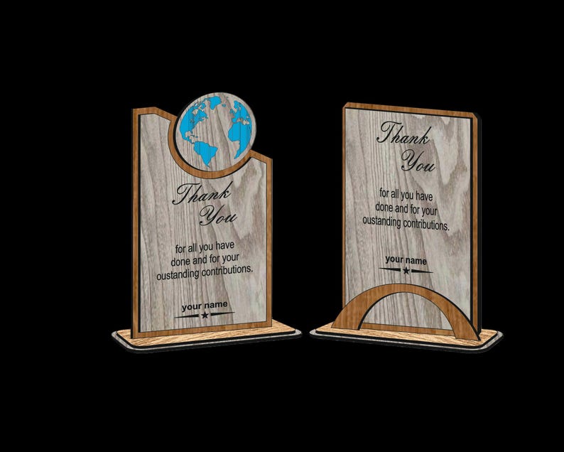 Thank You Award Trophy SVG | Laser Cut File for Employee Recognition ...
