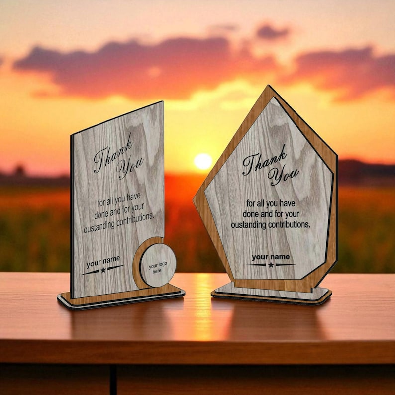 Laser Cut Thank You Award Trophy SVG | Employee Recognition Gift - Etsy