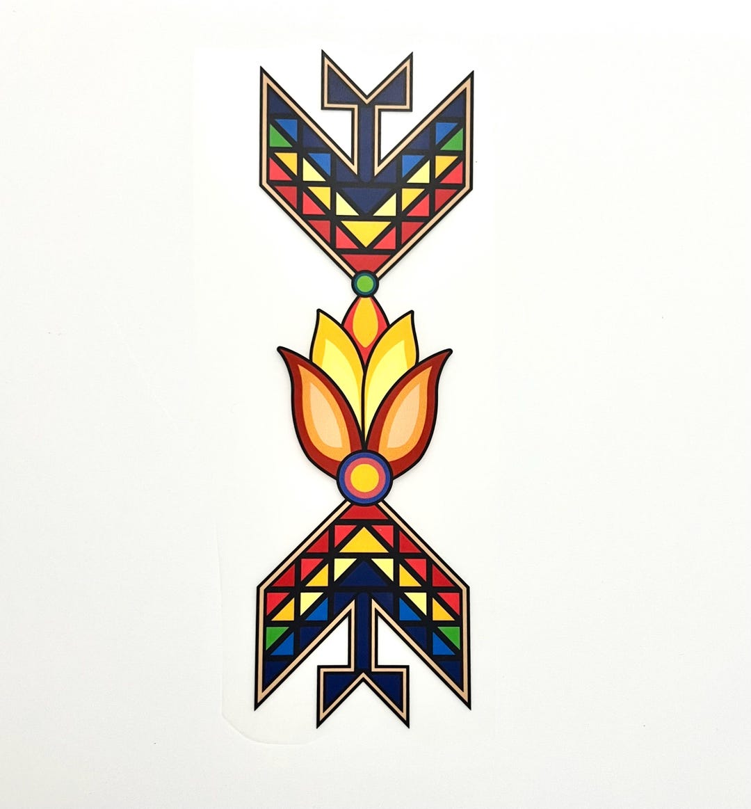 Medium 9x3 Iron on Vinyl Applique Native American Cree Floral Regalia ...
