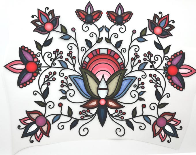 Iron on Native American Floral Applique: Cree Style Regalia Patch - Etsy