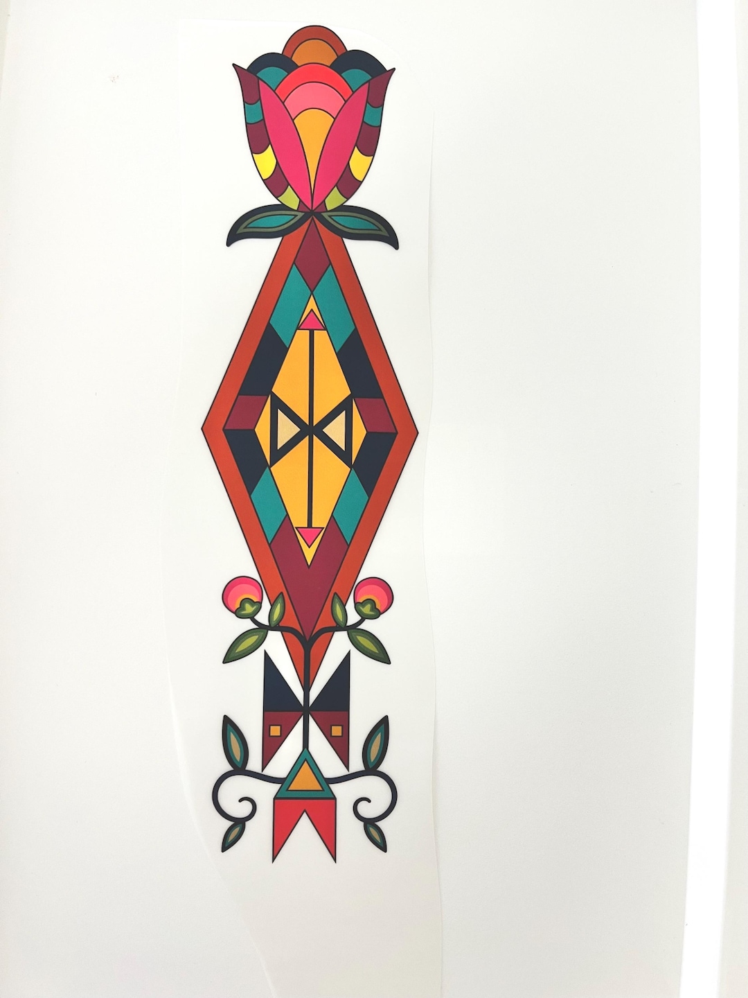 Large 14x3 Iron on Vinyl Applique Native American Cree Floral Regalia ...