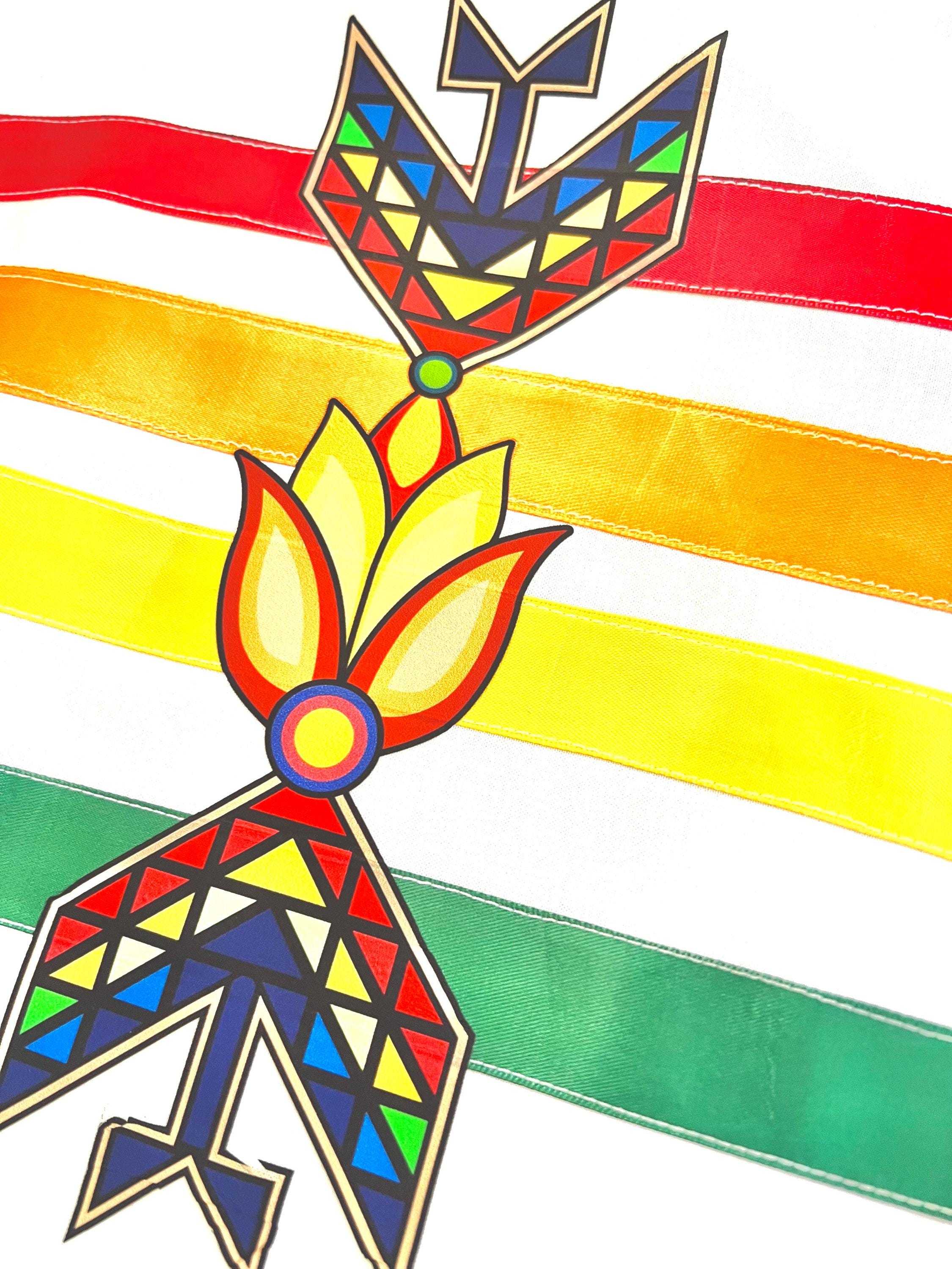 Iron on Native American Floral Applique: Cree Fabric Patch (14x2 In - Etsy