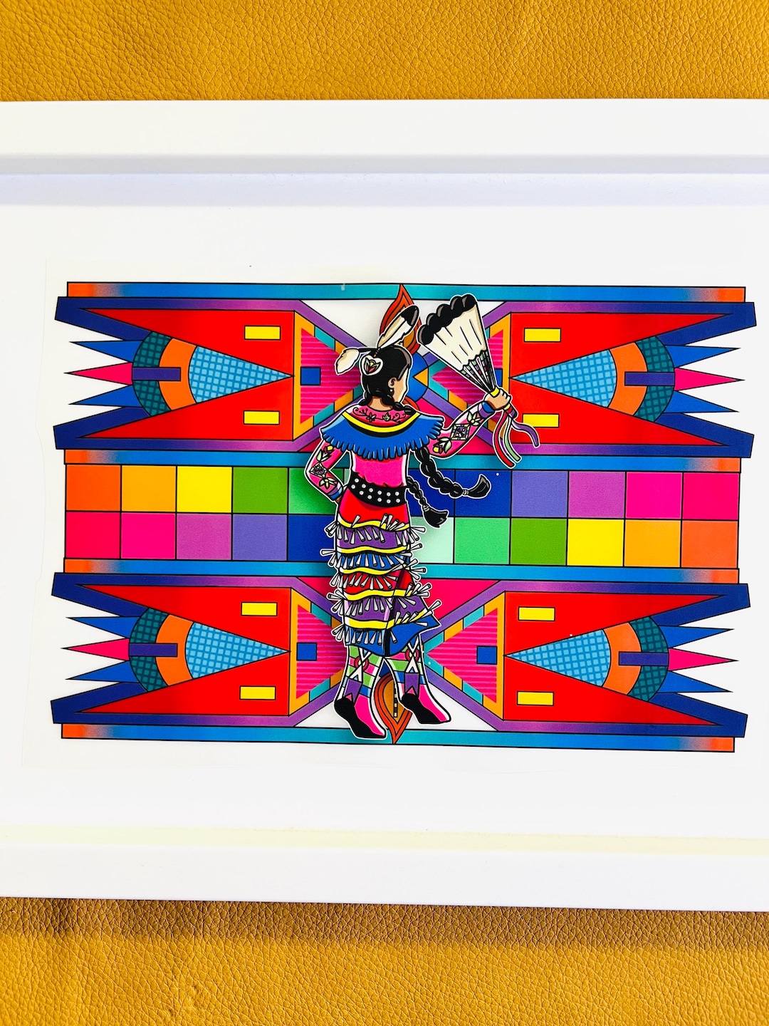 Large 10x7 Iron on Vinyl Applique Native American Cree Floral Regalia ...