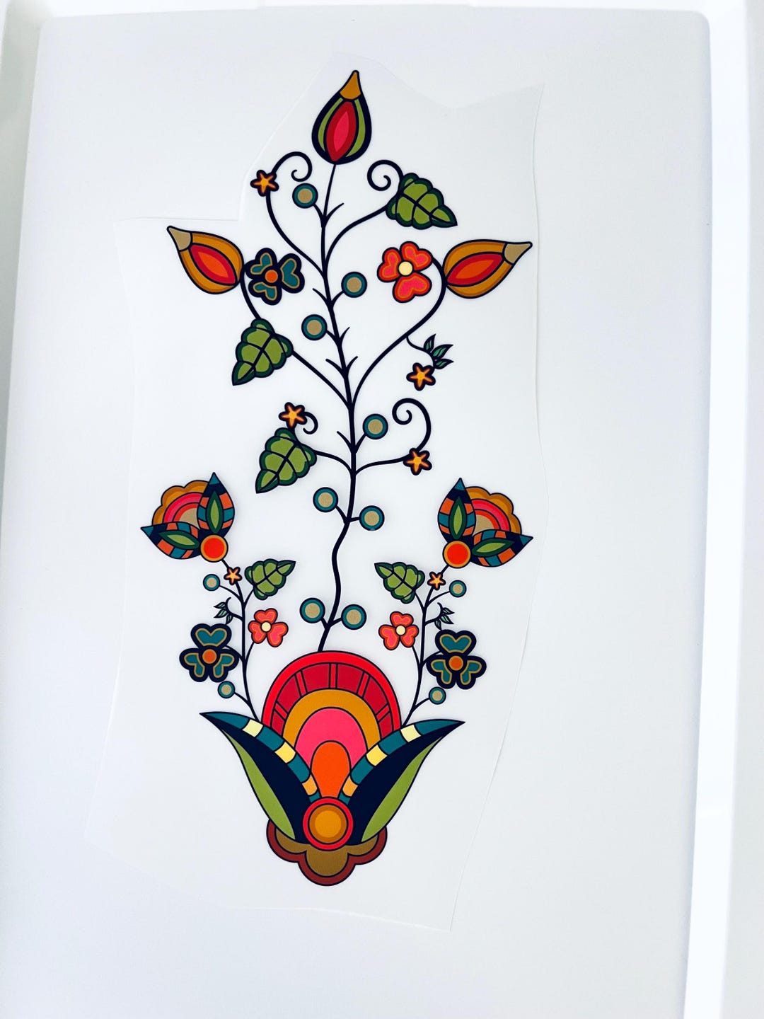 Floral Regalia Iron on Applique, Cree Inspired, Ribbon Skirt Patch ...