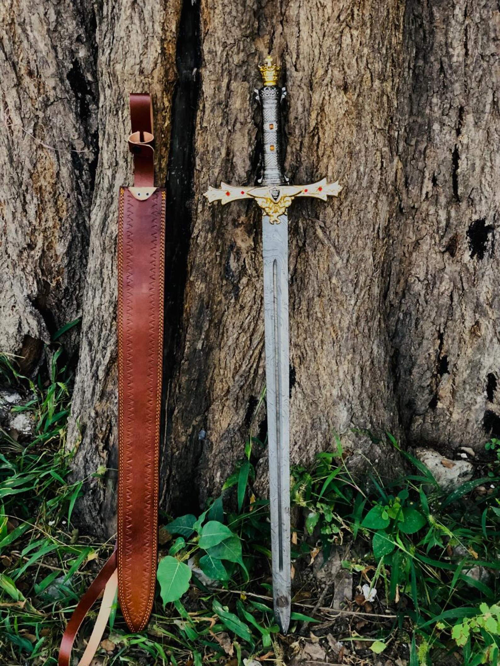 Hand Forged Viking Personalized Damascus Steel Sword | Custom Fantasy ...