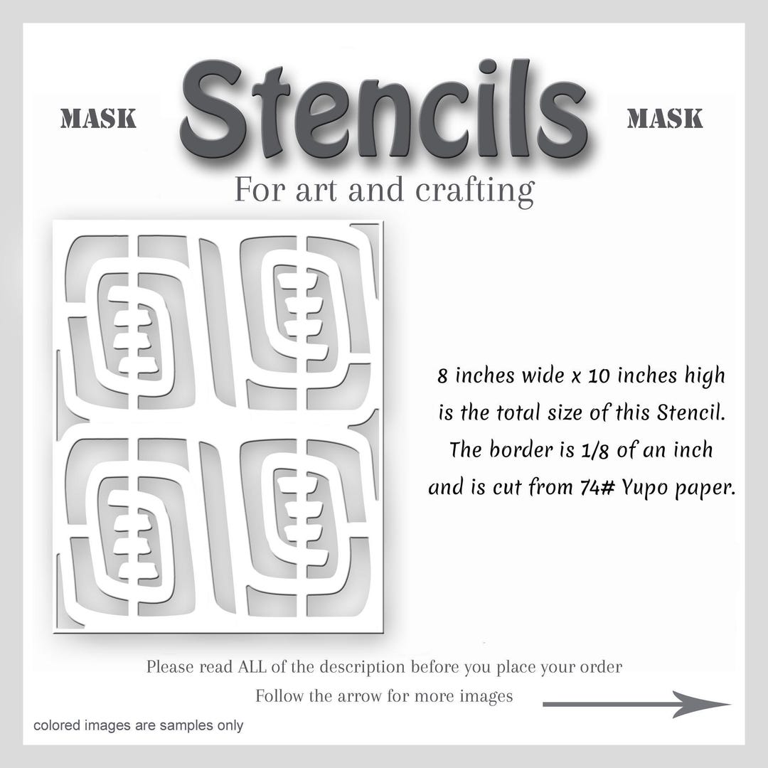 Stencil Mask Abstract Mixed Media, Printmaking Painting, Gel Plate Art ...