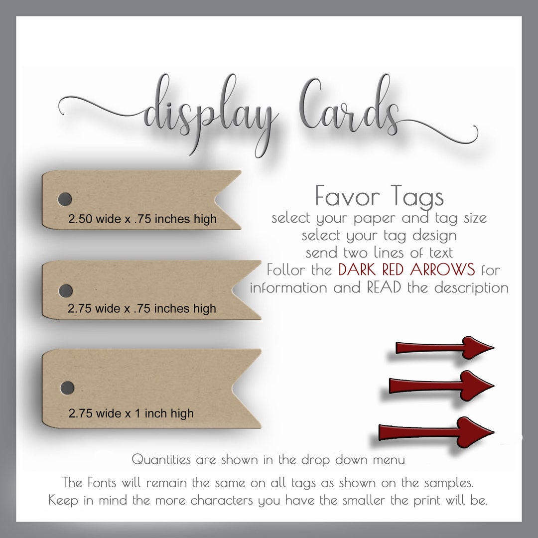 Wedding Favor Bridal Shower Baby Party Custom Tags, Assorted Sizes - Etsy