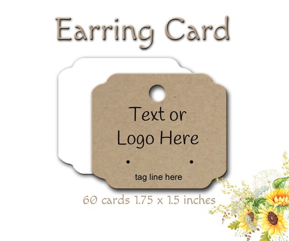 Custom Jewelry Cards Stud Ear Cards Earring Cards Custom | Etsy