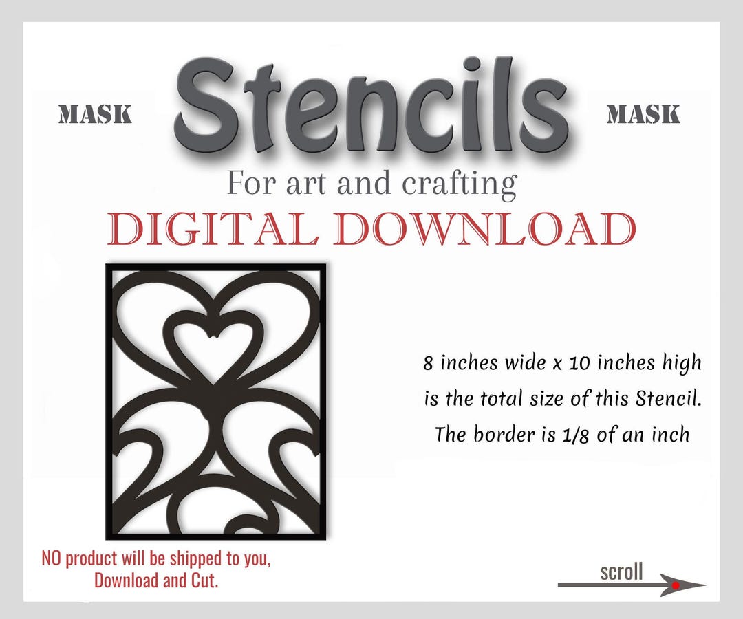 Stencil Digital PNG File Abstract, DIY, Download Cut - Etsy