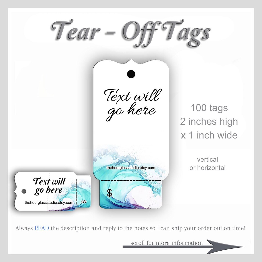 Tear off Price Tags Custom Ocean Waves Perforated Price Labels ...