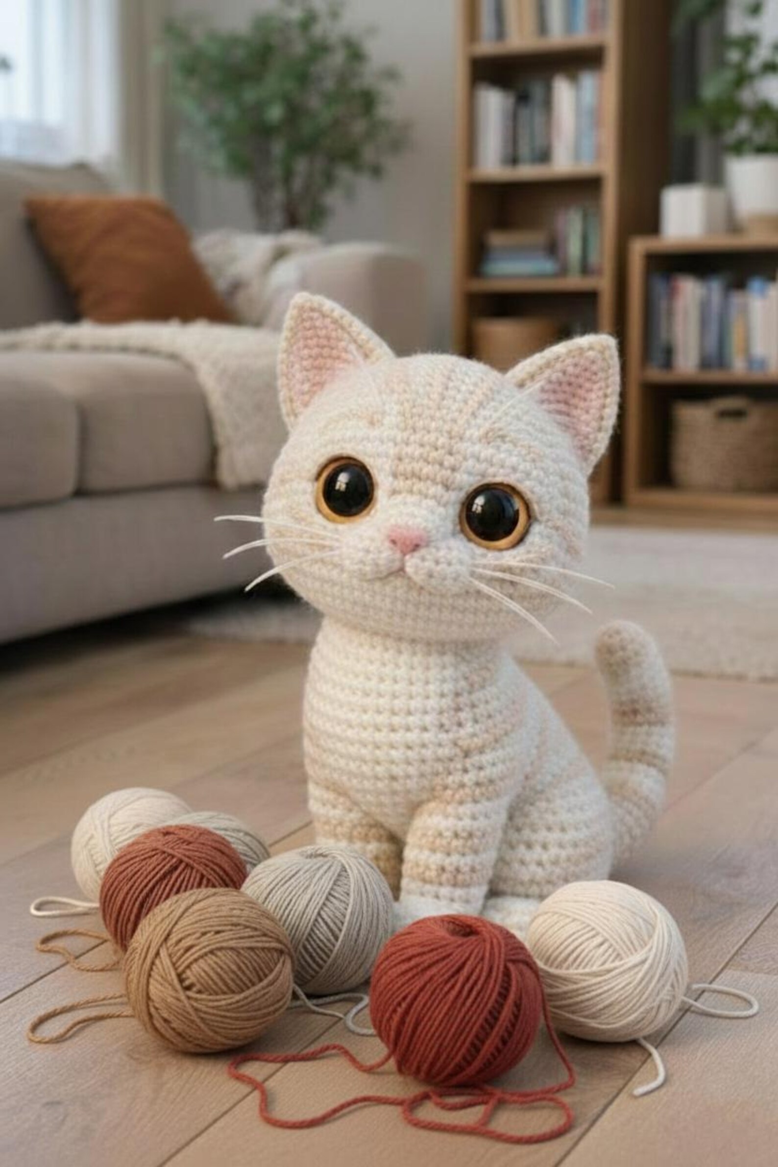 Jumbo Crochet Cat Pattern PDF, DIY Amigurumi Kitten Tutorial, Realistic ...
