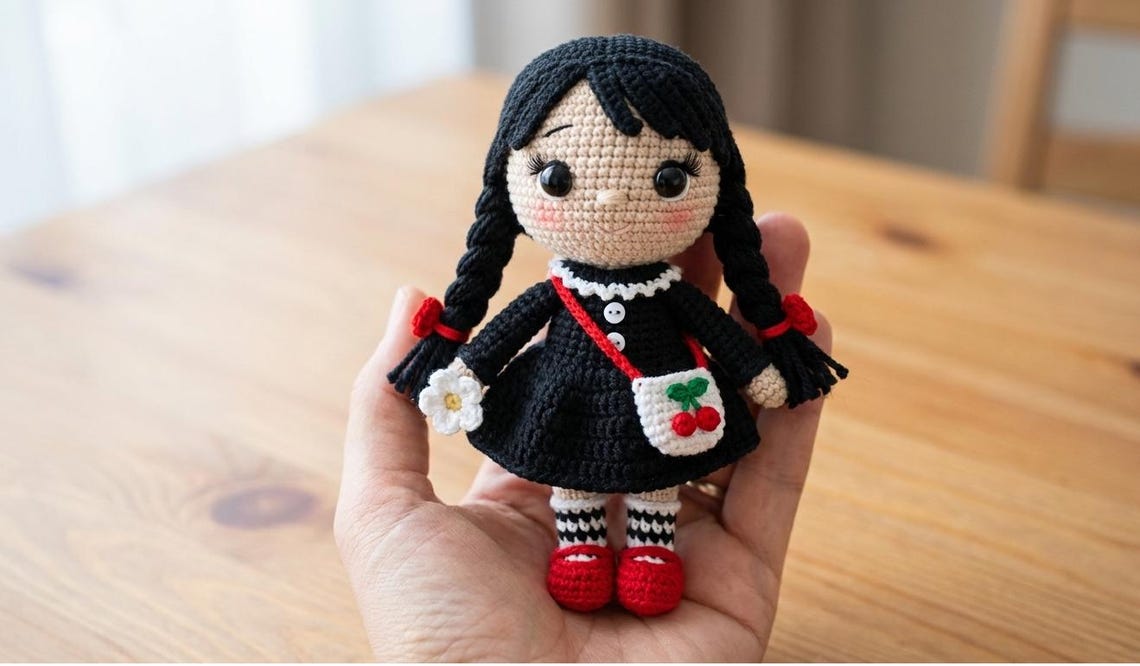 Goth Girl Crochet Pattern, Amigurumi Doll , Spooky Doll Pattern, Dark ...