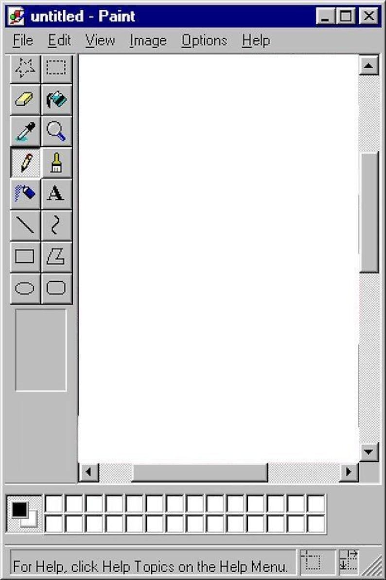 Retro Microsoft Paint Window PNG | 90s Computer Art | Vintage MS Paint ...