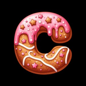 Pink Christmas Gingerbread Alphabet Png, Pink Christmas Gingerbread ...