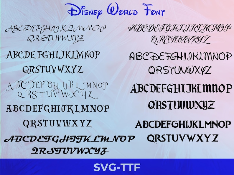 Cartoon Font Bundle OTF Svg,cricut Cut Files, Disney Clipart Silhouette ...