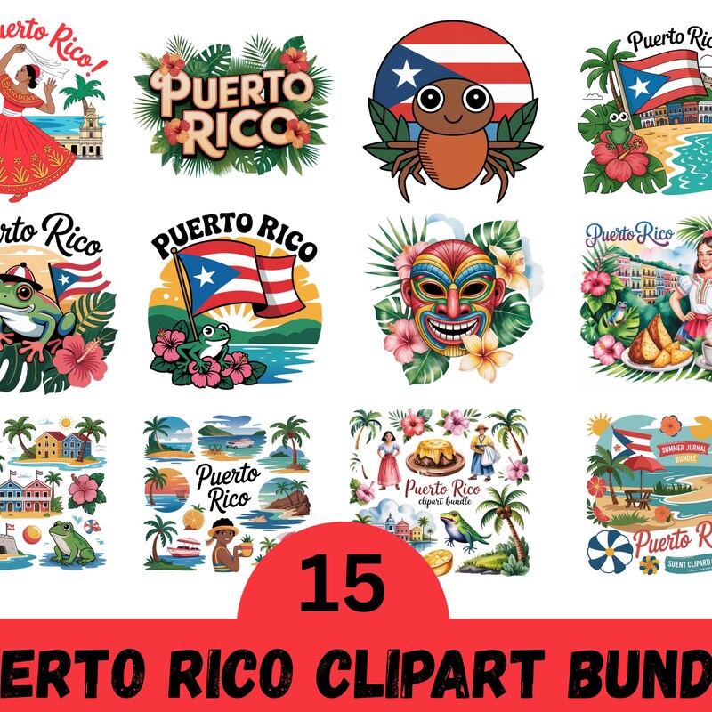 Puerto Rico Clipart - Etsy