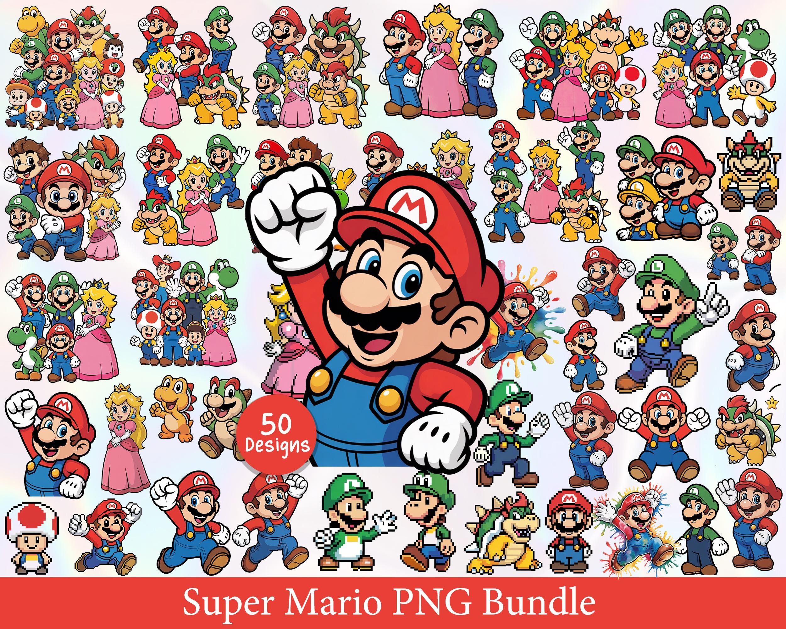 Super Mario Font Super Mario Alphabet Pack Free Mario Png Etsy