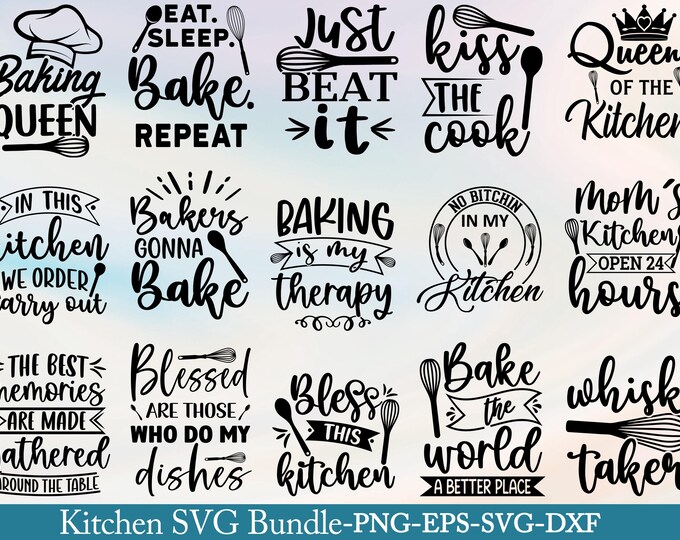 Funny Farmhouse Kitchen SVG Bundle, Cooking Cut Files (digital Download ...