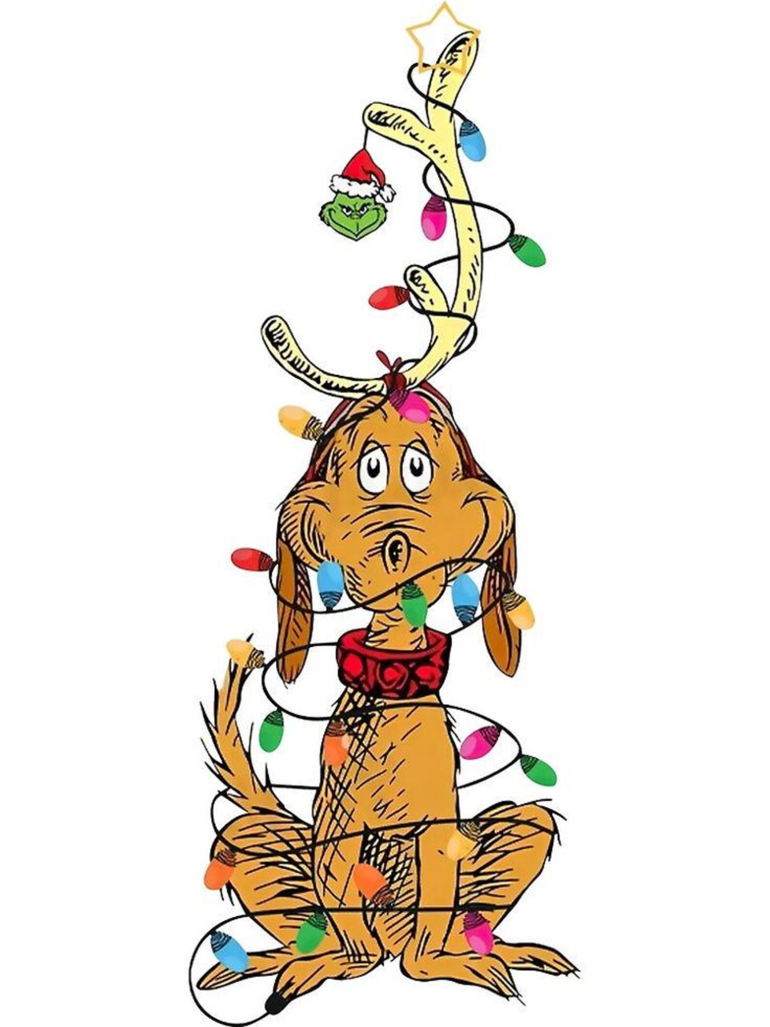 Perro Grinch SVG PNG, Grinch Max PNG, Clipart de mascota navideña, Max ...