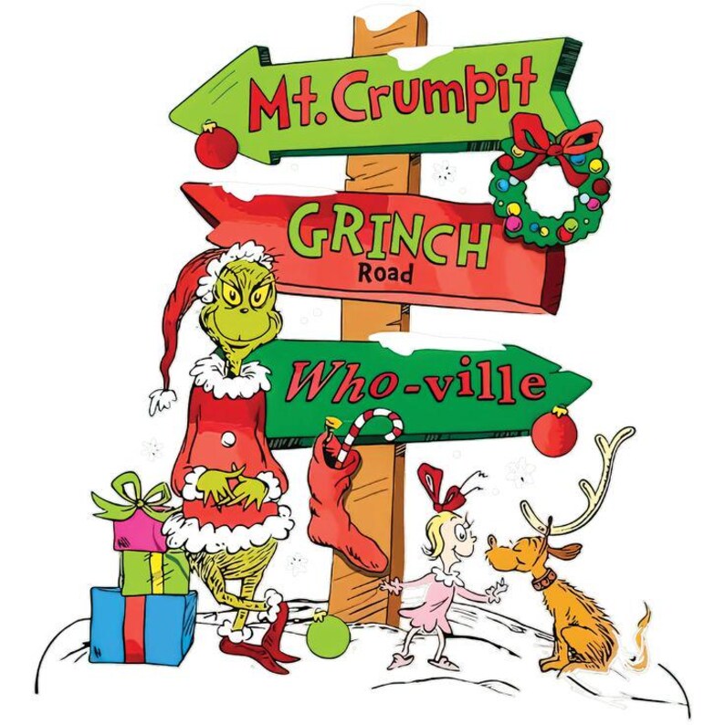 Direction Signs SVG, Whovillee Cut Files,grinch Road Sign Png,funny ...