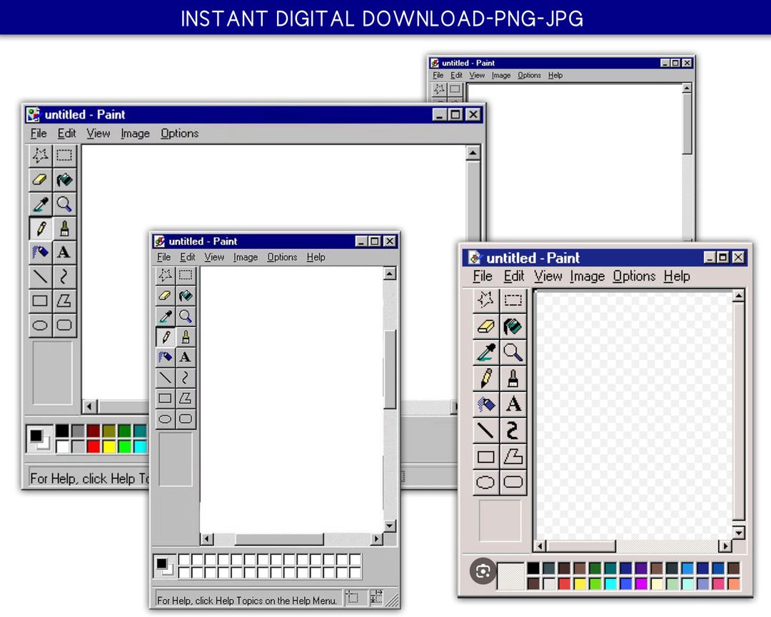Retro Microsoft Paint Window PNG | 90s Computer Art | Vintage MS Paint ...