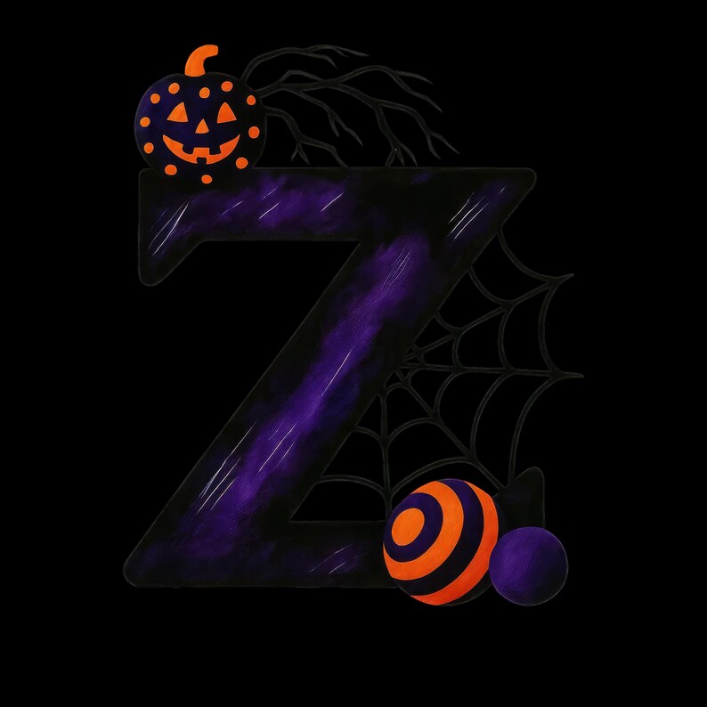 Halloween Alphabet Sublimation Clipart | Spooky Letters & Numbers ...