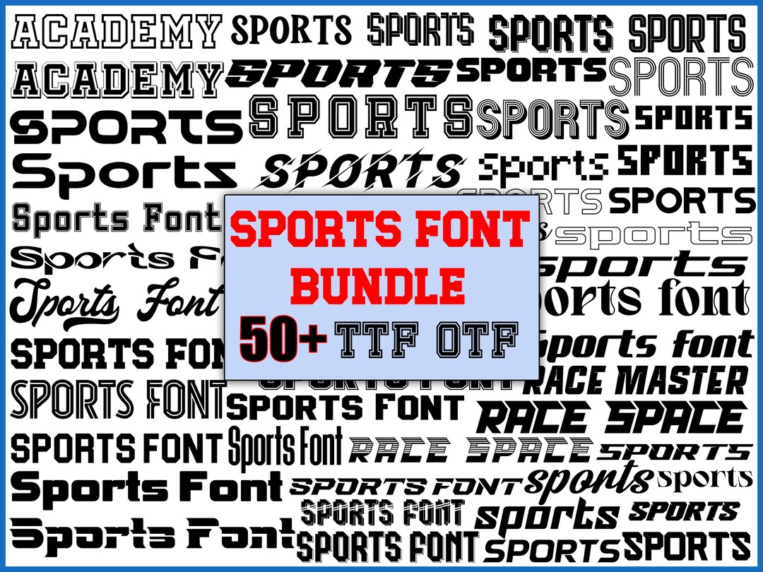 Sports Font Bundle: Varsity, Baseball, College, Football, Jersey Fonts ...