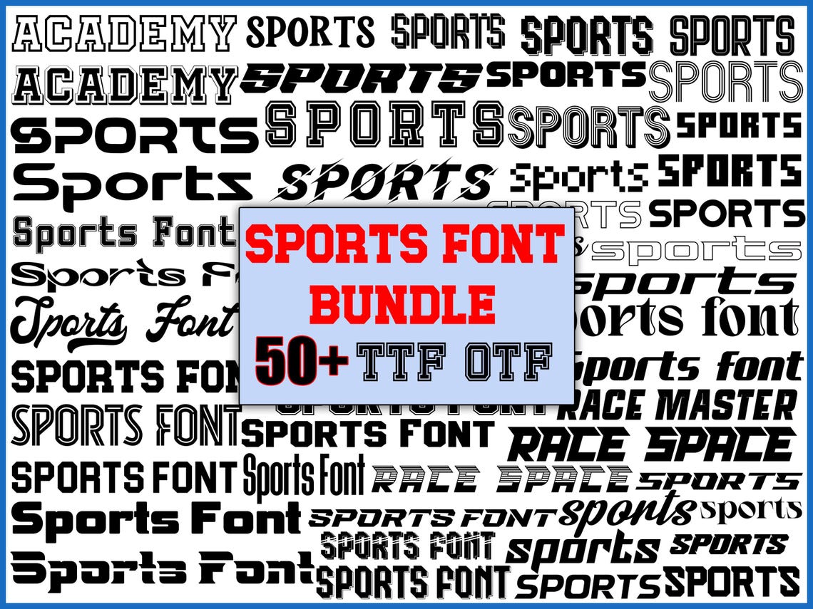 Sports Font Bundle: Varsity, Baseball, College, Football, Jersey Fonts ...