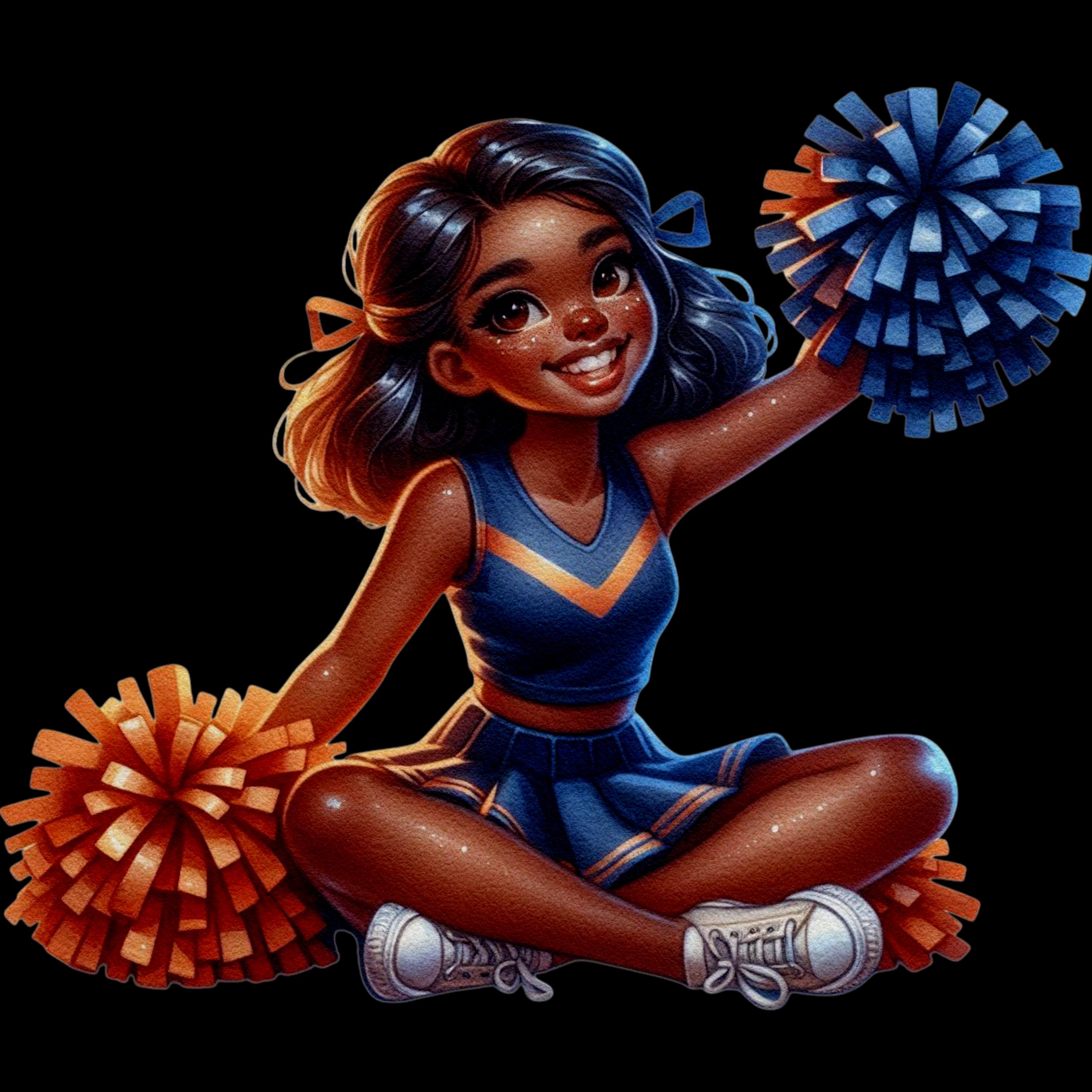 Black Girl Cheerleader Sublimation PNG | Cute Cheerleader Clipart ...