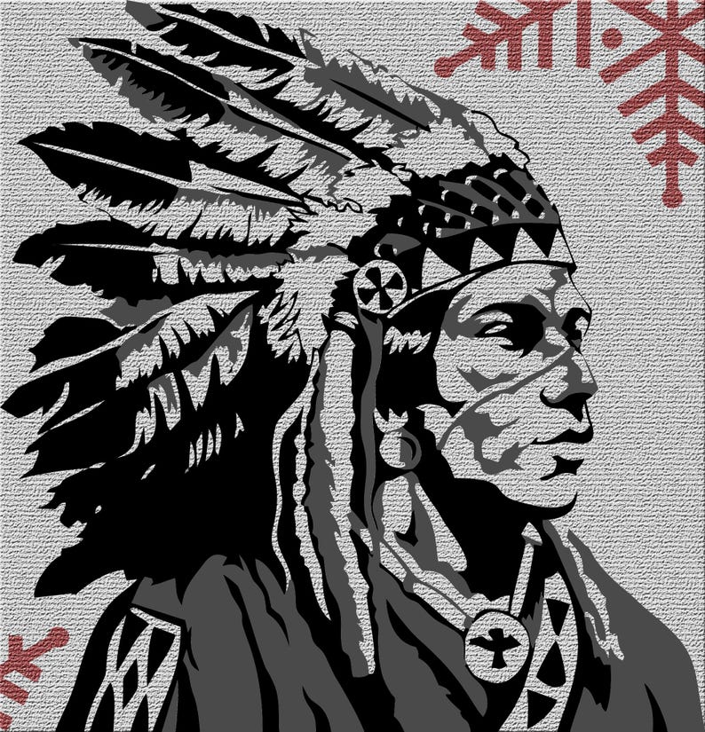 Native American SVG | 2 Layer Laser Cut File |wood Engraving Design ...