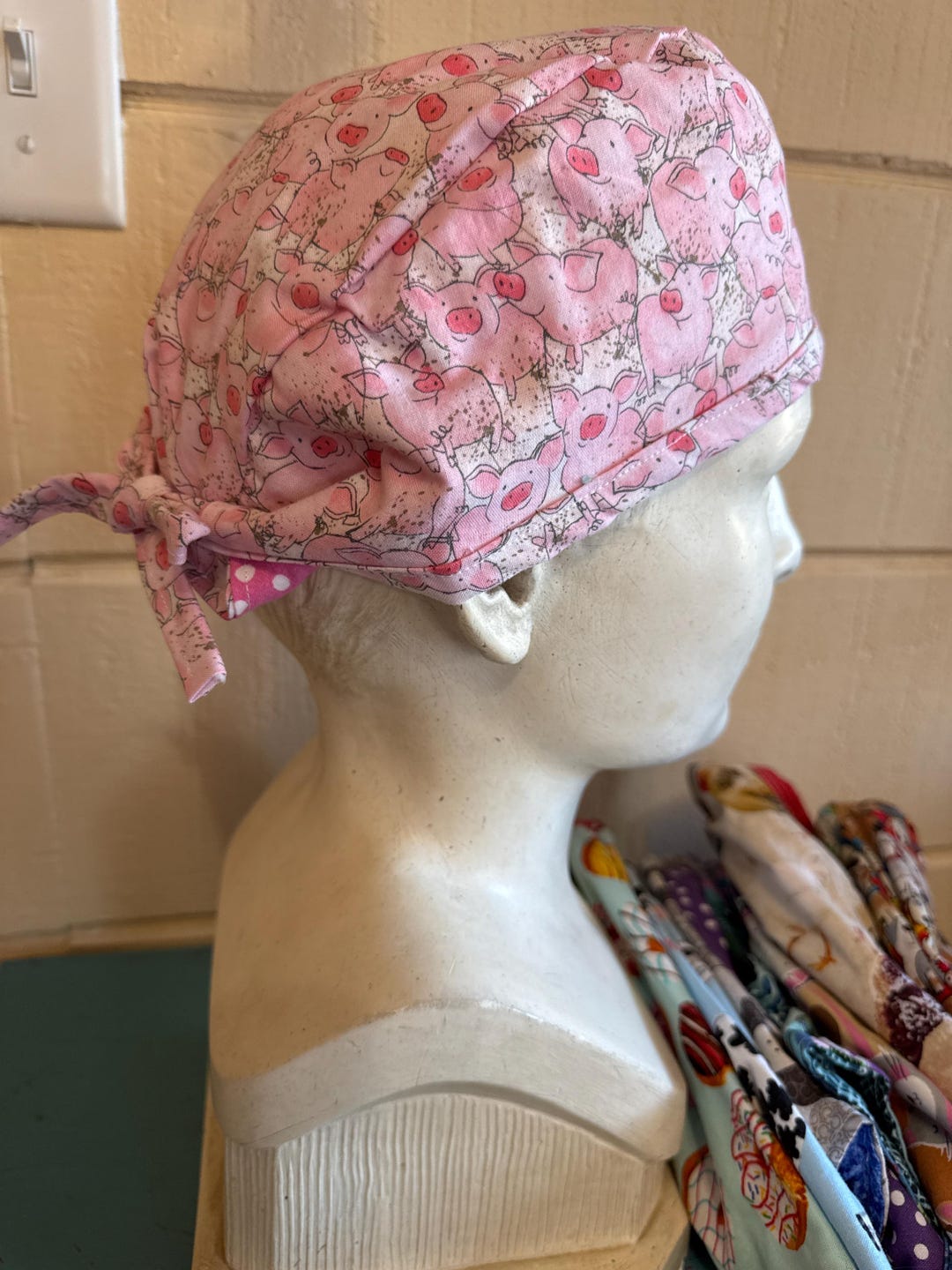 Scrub Cap - Pig Fabric- Fun - Etsy