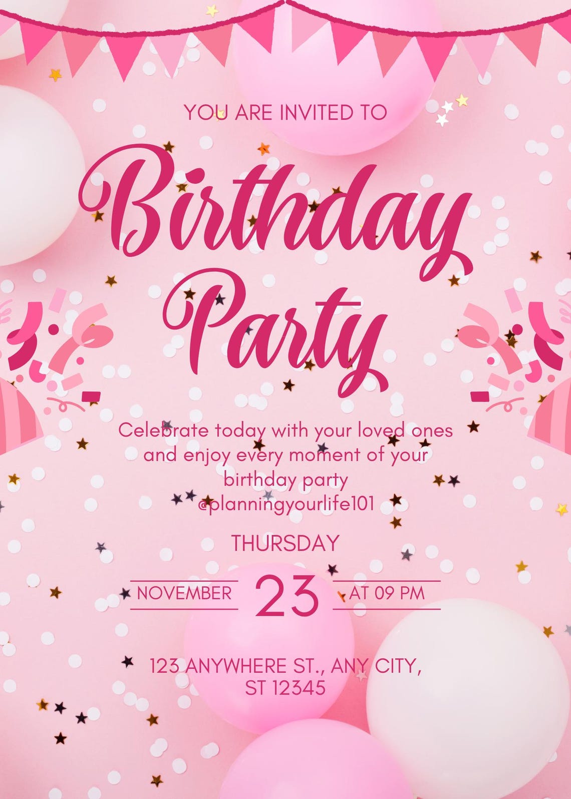 Birthday Party Invitation | Editable Template - Etsy