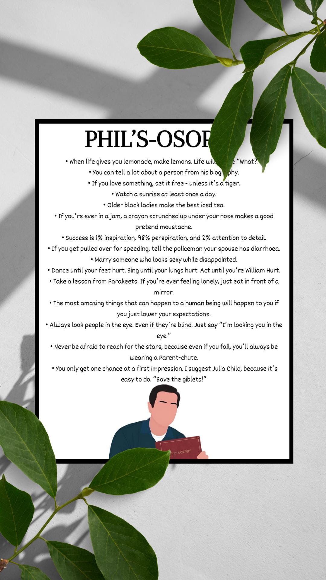 Phil Dunphy phils-osophy Poster Modern Family Physical Printed Poster TV Show Decor Quote Print ...