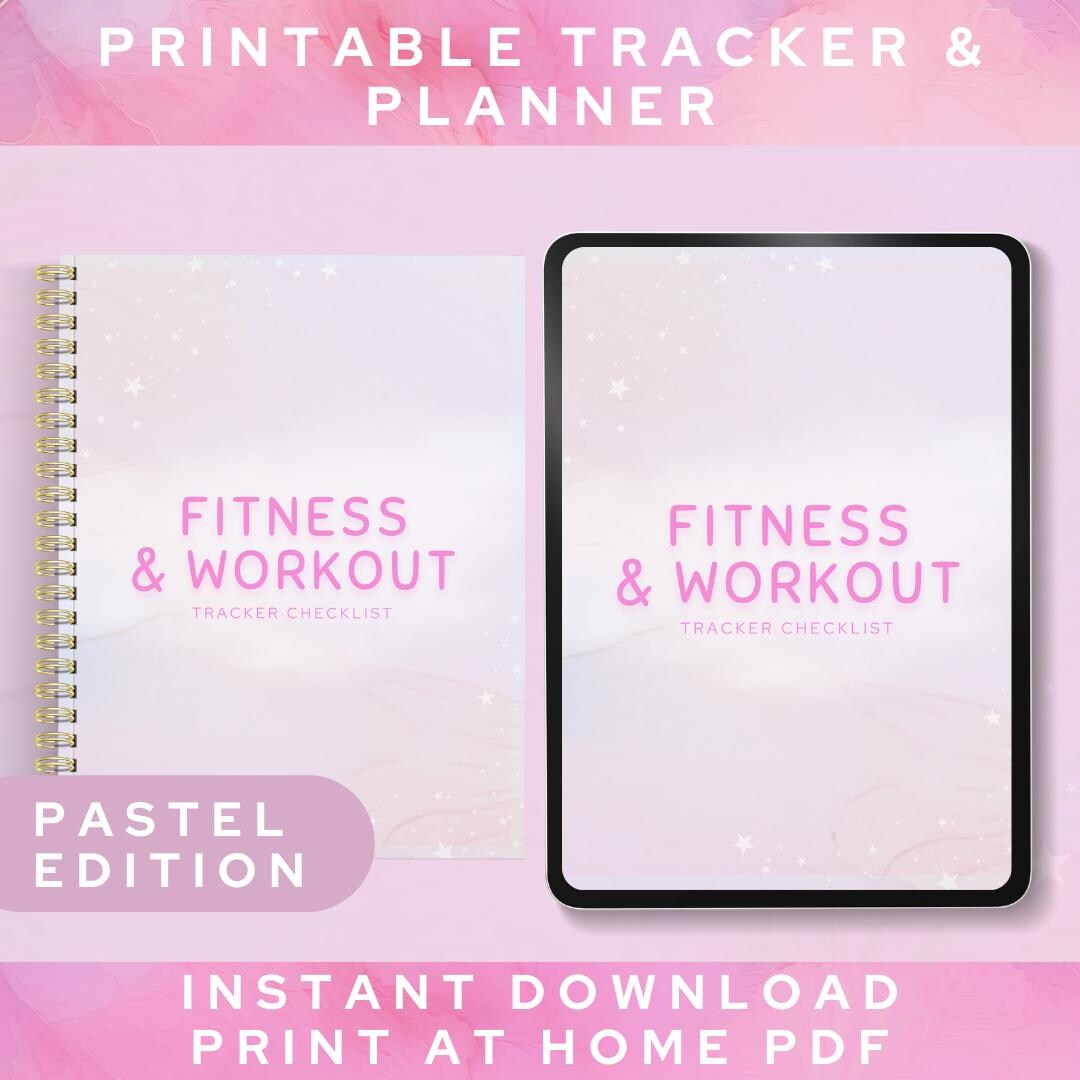 Pastel Fitness & Workout Checklist, Exercise Printable, Health and ...