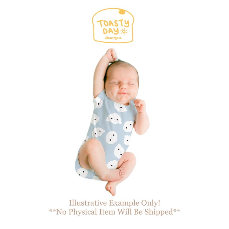 Cute Baby Blue Dumpling Seamless Pattern | Hand Drawn 300 DPI PNG ...