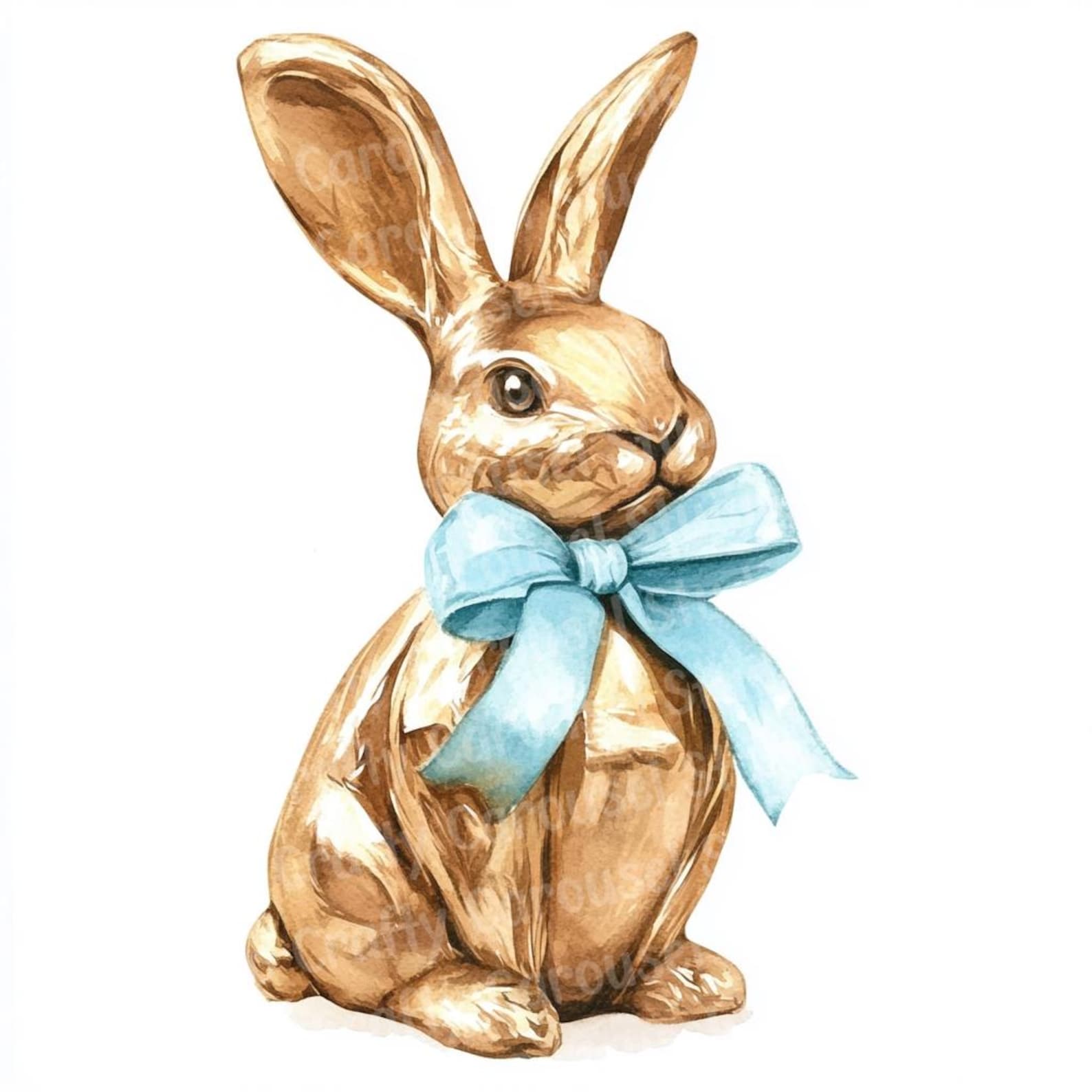 12 Chocolate Bunny Clipart Images, Watercolor Clipart, Bunny Clipart ...