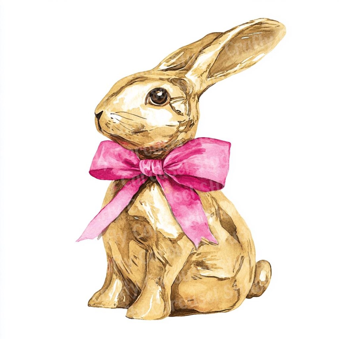 12 Chocolate Bunny Clipart Images, Watercolor Clipart, Bunny Clipart ...