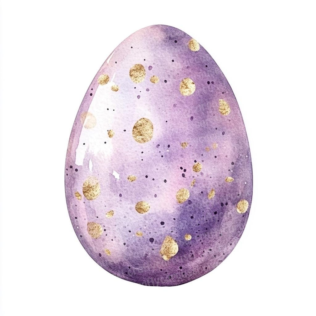 10 Pastel Easter Egg Clipart, Watercolor Clipart, Easter Egg Clipart ...