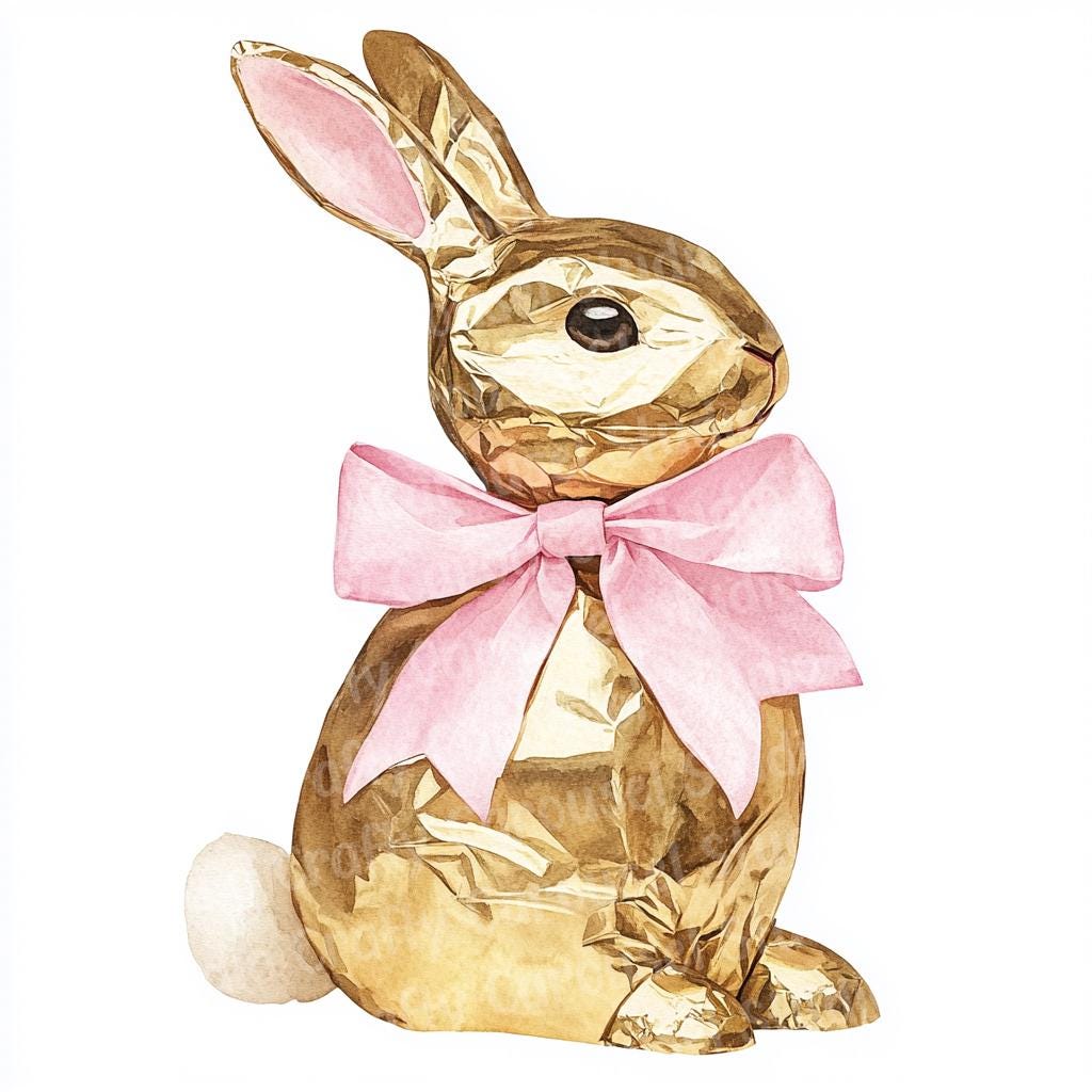 12 Chocolate Bunny Clipart Images, Watercolor Clipart, Bunny Clipart ...