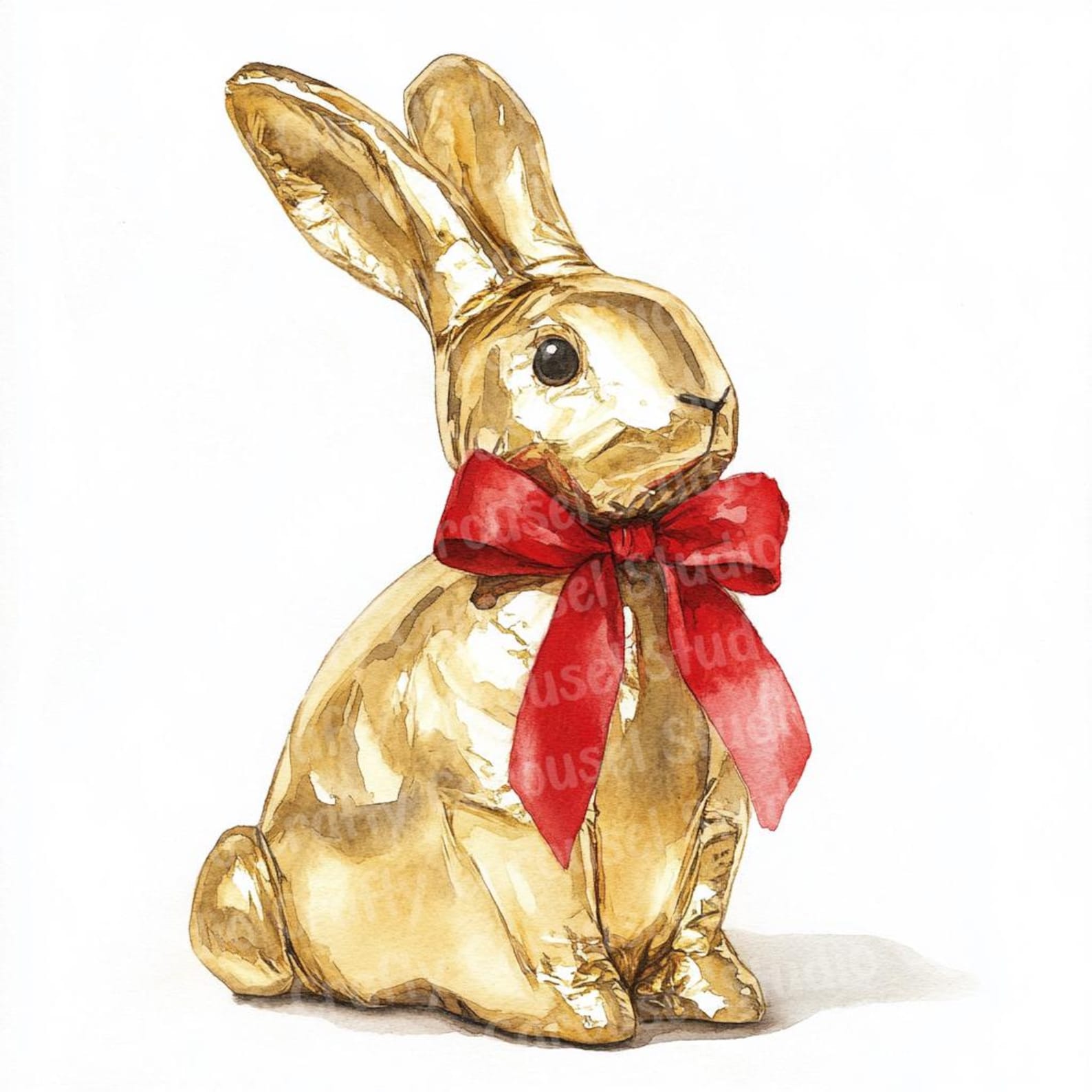 12 Chocolate Bunny Clipart Images, Watercolor Clipart, Bunny Clipart ...