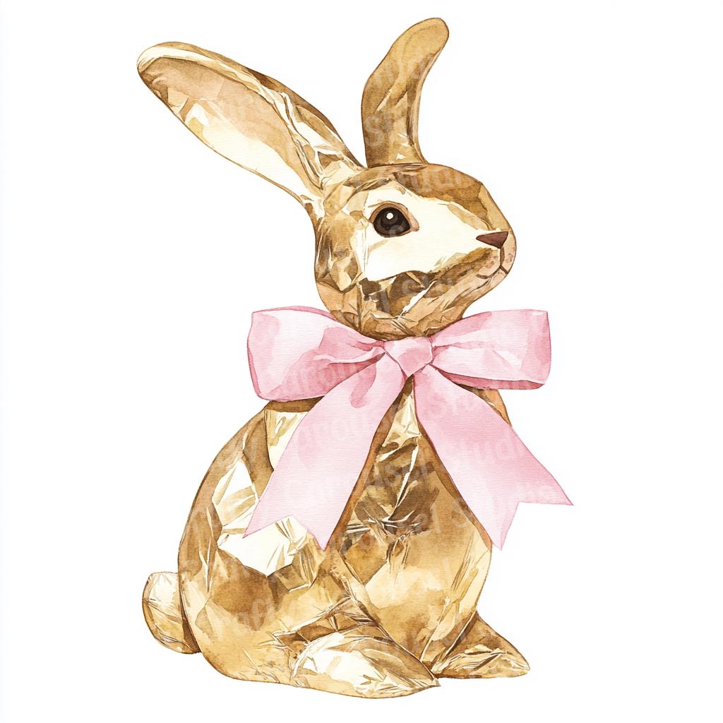 12 Chocolate Bunny Clipart Images, Watercolor Clipart, Bunny Clipart ...