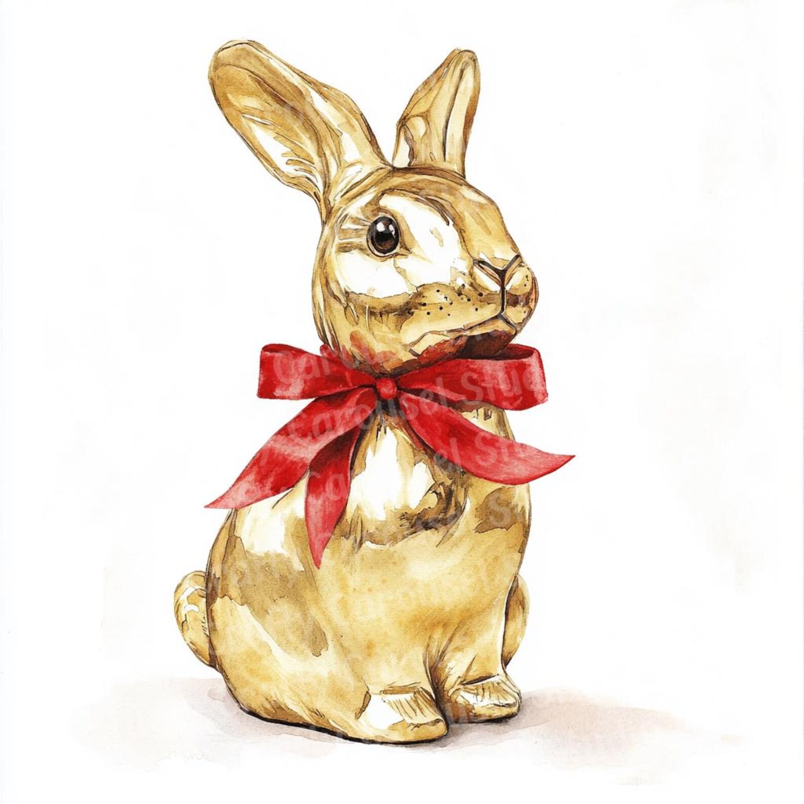 12 Chocolate Bunny Clipart Images, Watercolor Clipart, Bunny Clipart ...