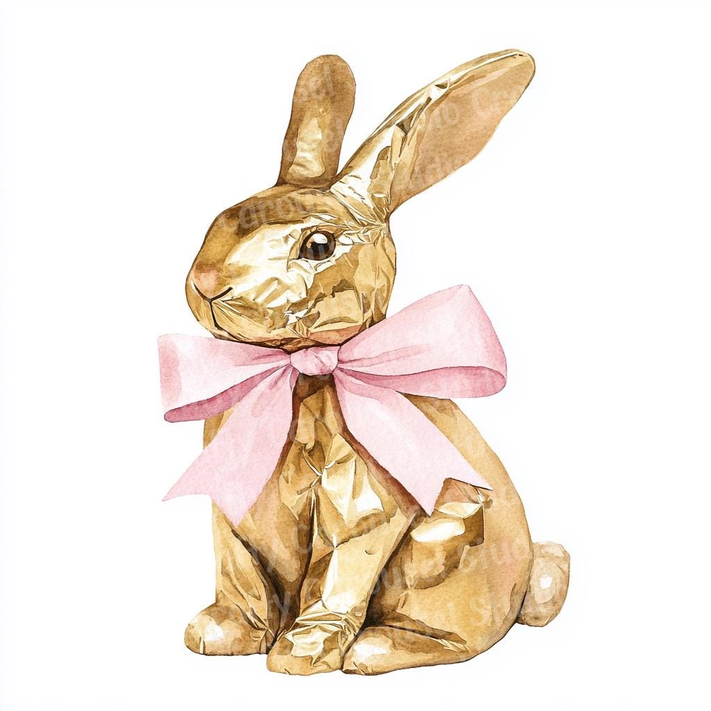 12 Chocolate Bunny Clipart Images, Watercolor Clipart, Bunny Clipart ...